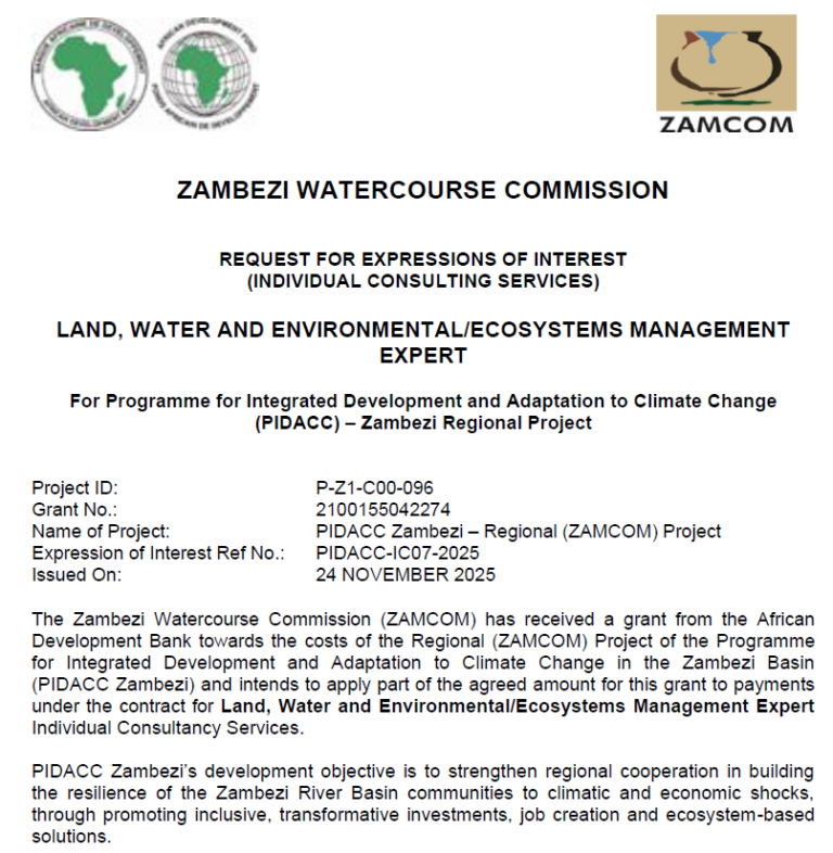 Josh's Water Jobs – EOI - Multinational - Land and Water Expert ...